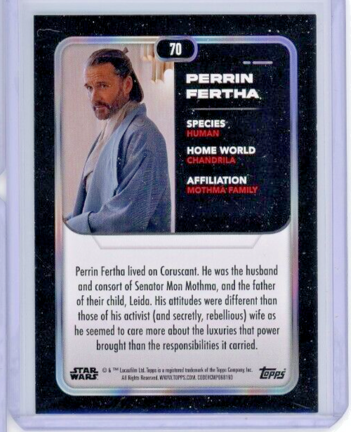 2023 Topps Star Wars Rainbow Foil #70 Perrin Fertha - MINT | eBay