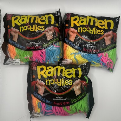 3 Pack Ramen Noodlies Stretch'em Knot'em Squish'em Stress Relief Toy ...