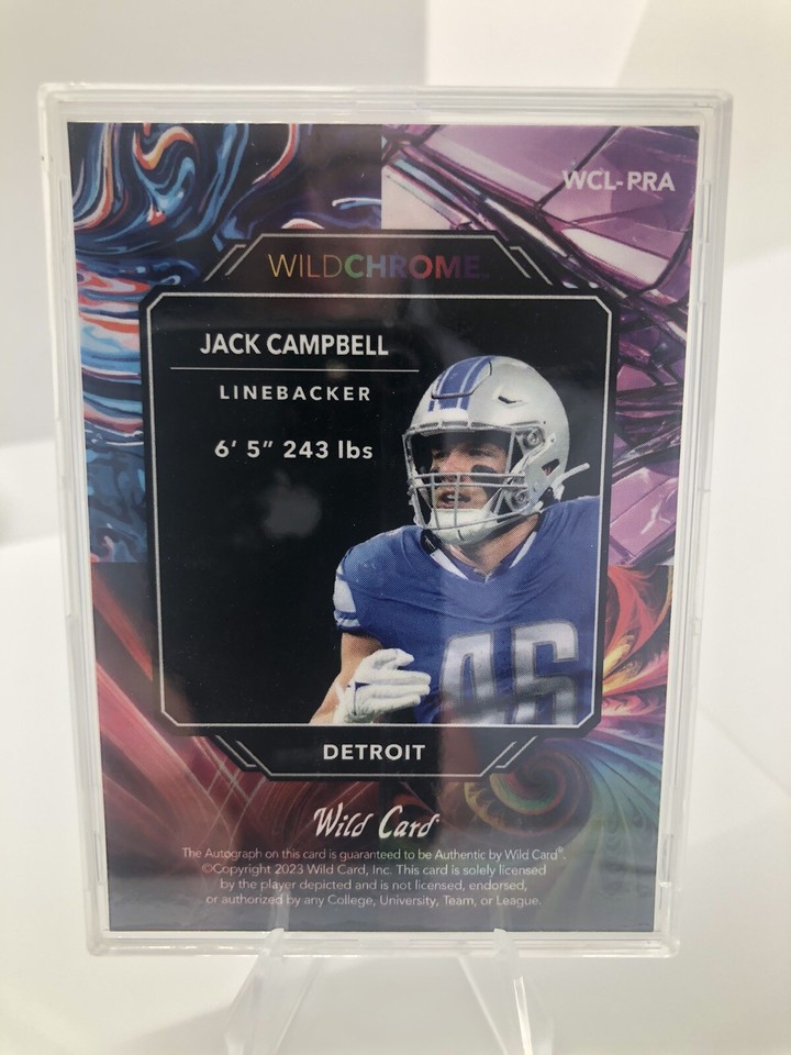 NFL Sports Cards-Rare Detroit Lions Jack Campbell Rookie Autograph /2 ...