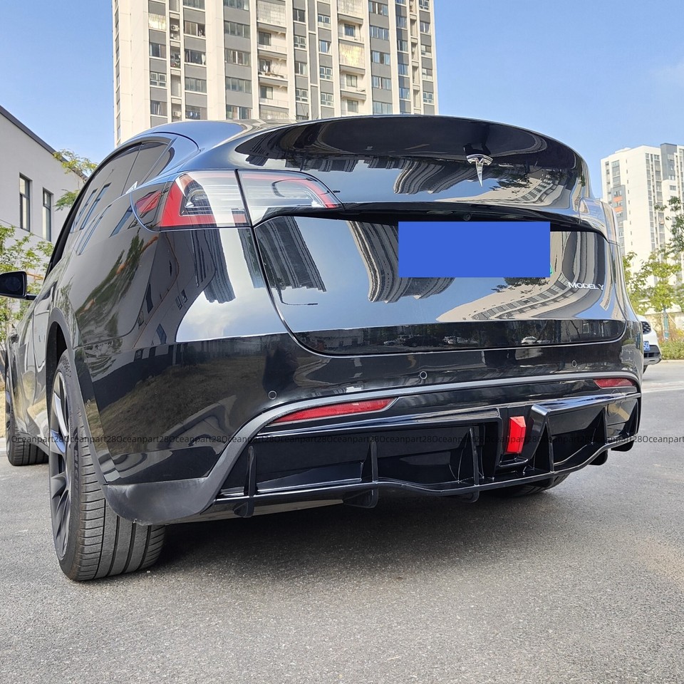 FOR 2020-2024 TESLA MODEL Y PERFORMANCE REAR BUMPER DIFFUSER W/ 3RD ...