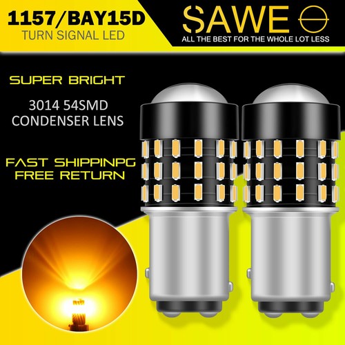 2 x SAWE 1157 7528 Amber Yellow LED Front Turn Signal DRL Parking Light ...