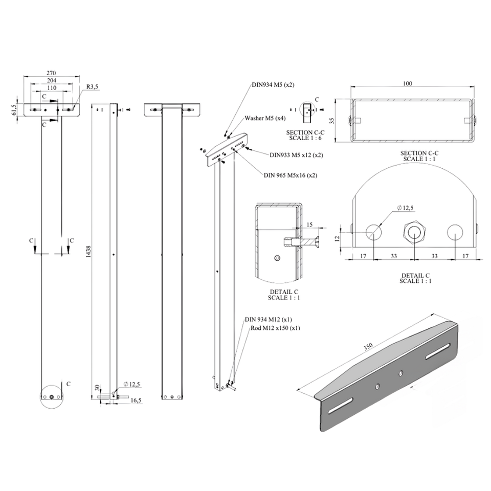 Free Standing Outdoor Post Box Lockable Galvanised Steel - Allux 400 ...