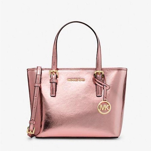 Michael Kors Jet Set Travel Primrose Rose Gold Metallic Handbag ...