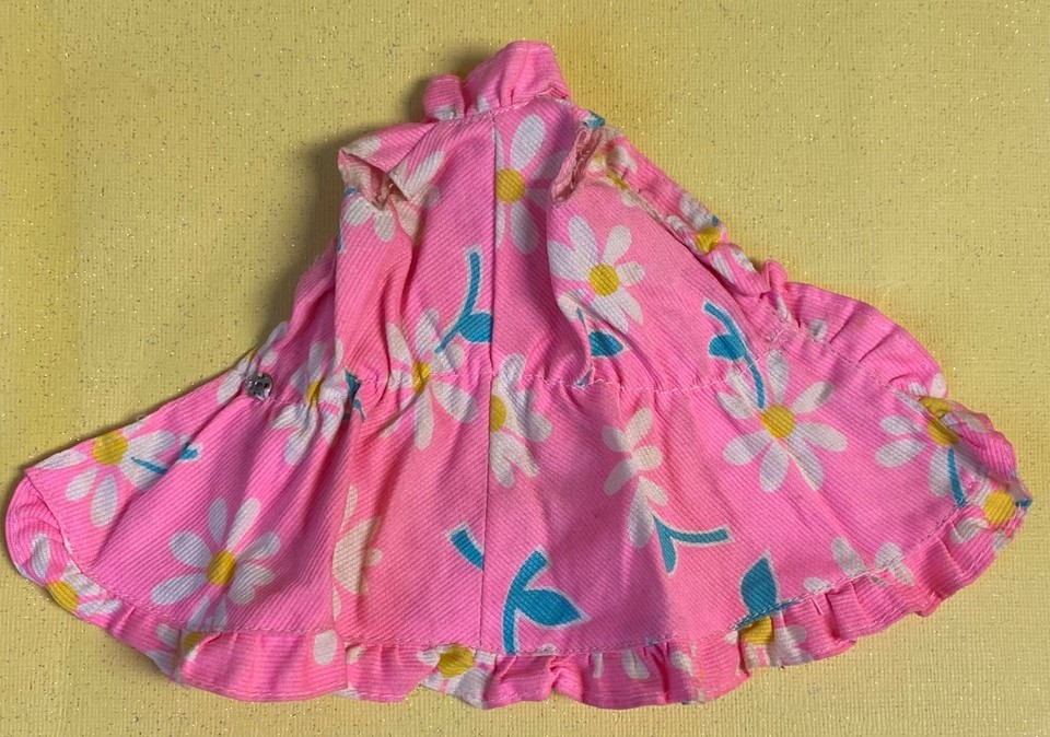 VTG Barbie RUFFLES 'N SWIRLS Pink Daisy Pattern Wrap Dress 1783 ...