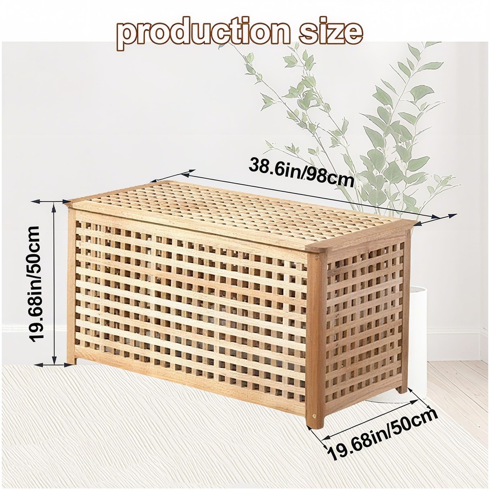 Solid Wood Entryway Bench with Storage, Vintage Laundry Storages Hamper ...