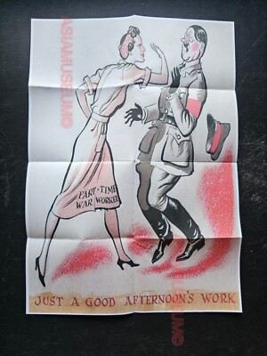 1943 WW2 USA AMERICA WOMEN LADY SLAP ARMY GENERAL SPY TALK PROPAGANDA ...
