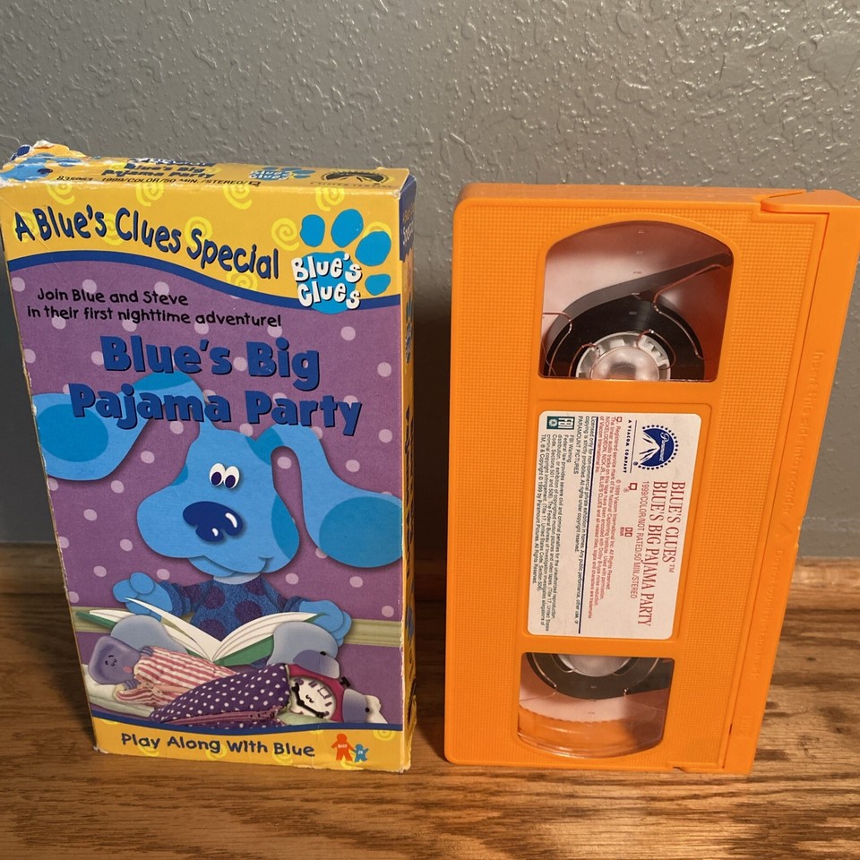 Blue’s Clues Blue’s Big Pajama Party VHS 1999 Play Along With Blue ...