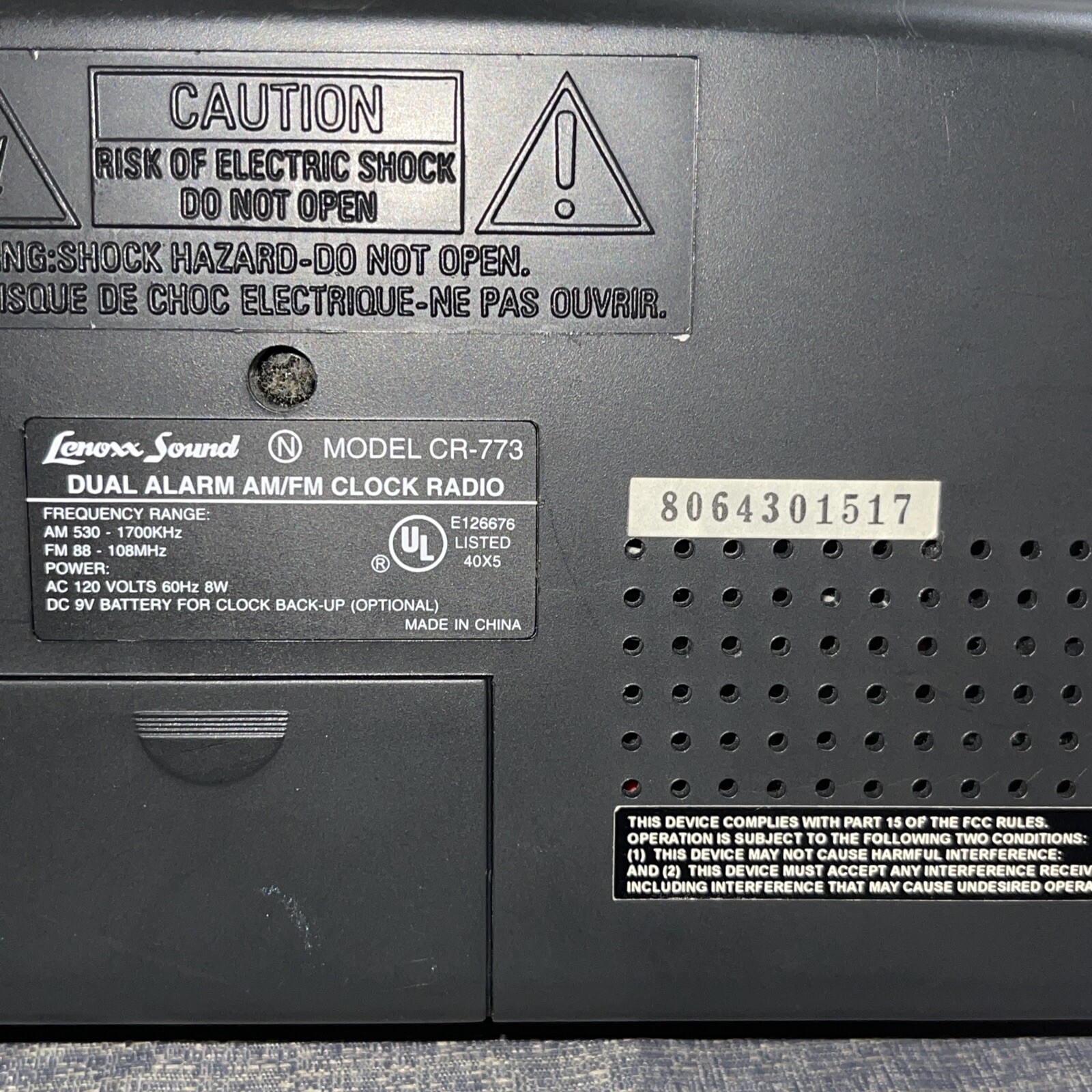 Lenoxx Sound Model CR-773 Digital Dual Alarm AM/FM Clock Radio Large ...