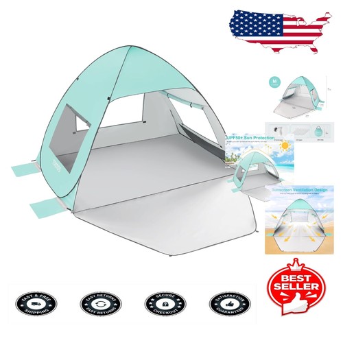 Spacious Pop Up Sun Shelter with 98% UV Protection - Ideal for Beaches ...