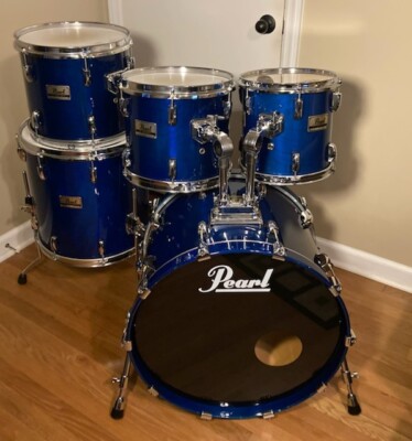 Pearl BLX Drum Set All Birch Shell Prestige Studio Sheer Blue 22,10,12 ...