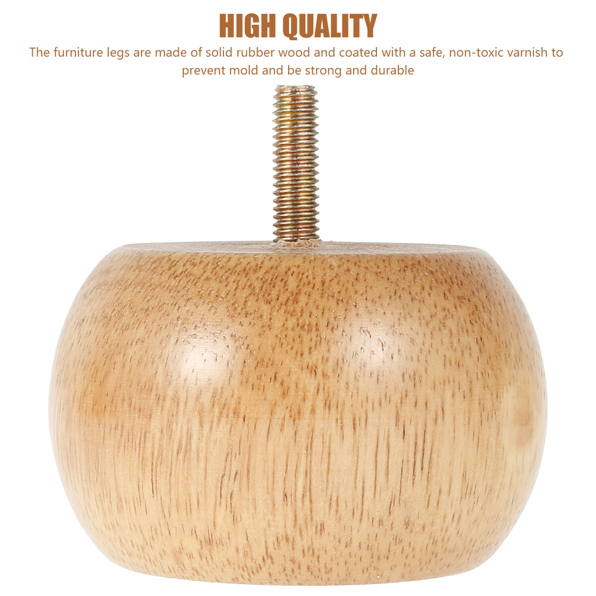 Furniture Legs 4pcs Wooden Solid Furniture Feet Round Bun Feet | eBay