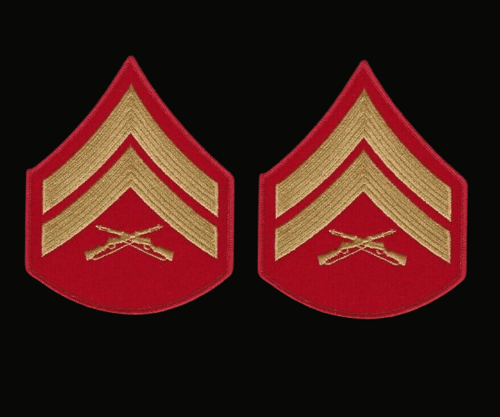CORPORAL CPL E-4 CHEVRON PATCH SET US MARINE DRESS BLUES PIN UP UNIFORM ...