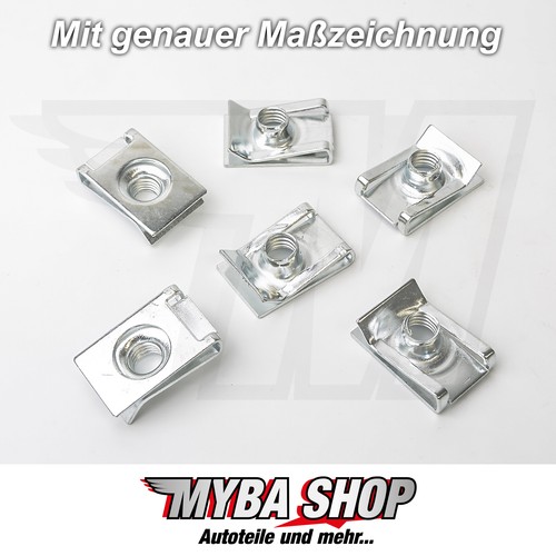 20x METALL HALTERUNG KLAMMERN KLEMM MUTTER M8 x 28,2 x 18 FORD MERCEDES ...