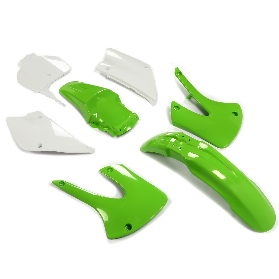 Green/White Restyled Plastics Body Kit For Kawasaki KX100 KX85 2001 ...