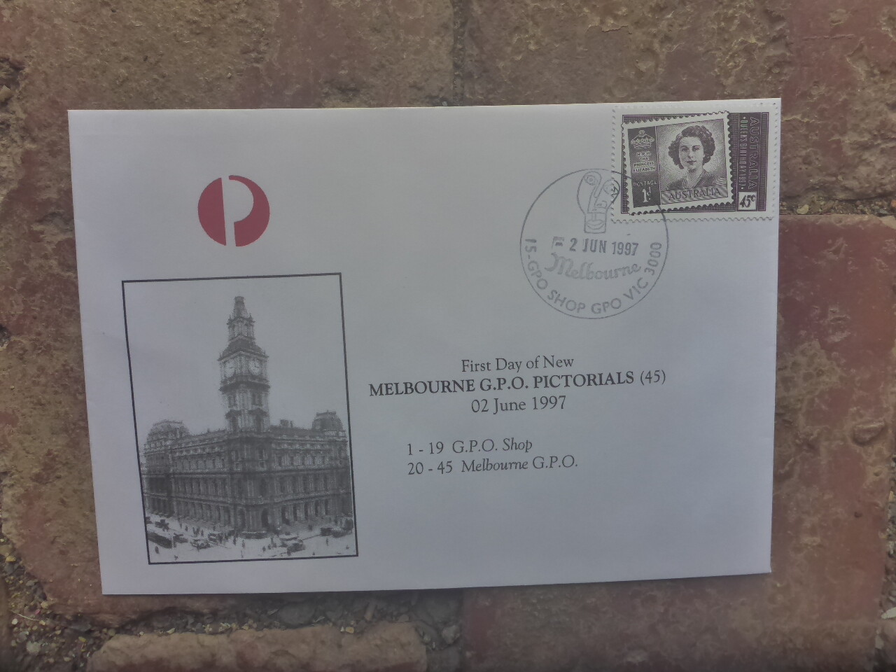 MELBOURNE GPO 1ST DAY OF NEW PICTORIALPOST SHOP DATE STAMP #15 COVER ...
