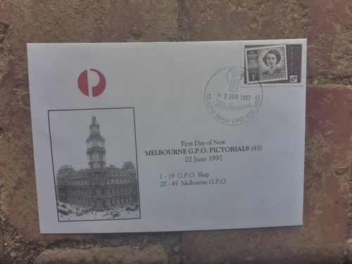 MELBOURNE GPO 1ST DAY OF NEW PICTORIALPOST SHOP DATE STAMP #15 COVER ...