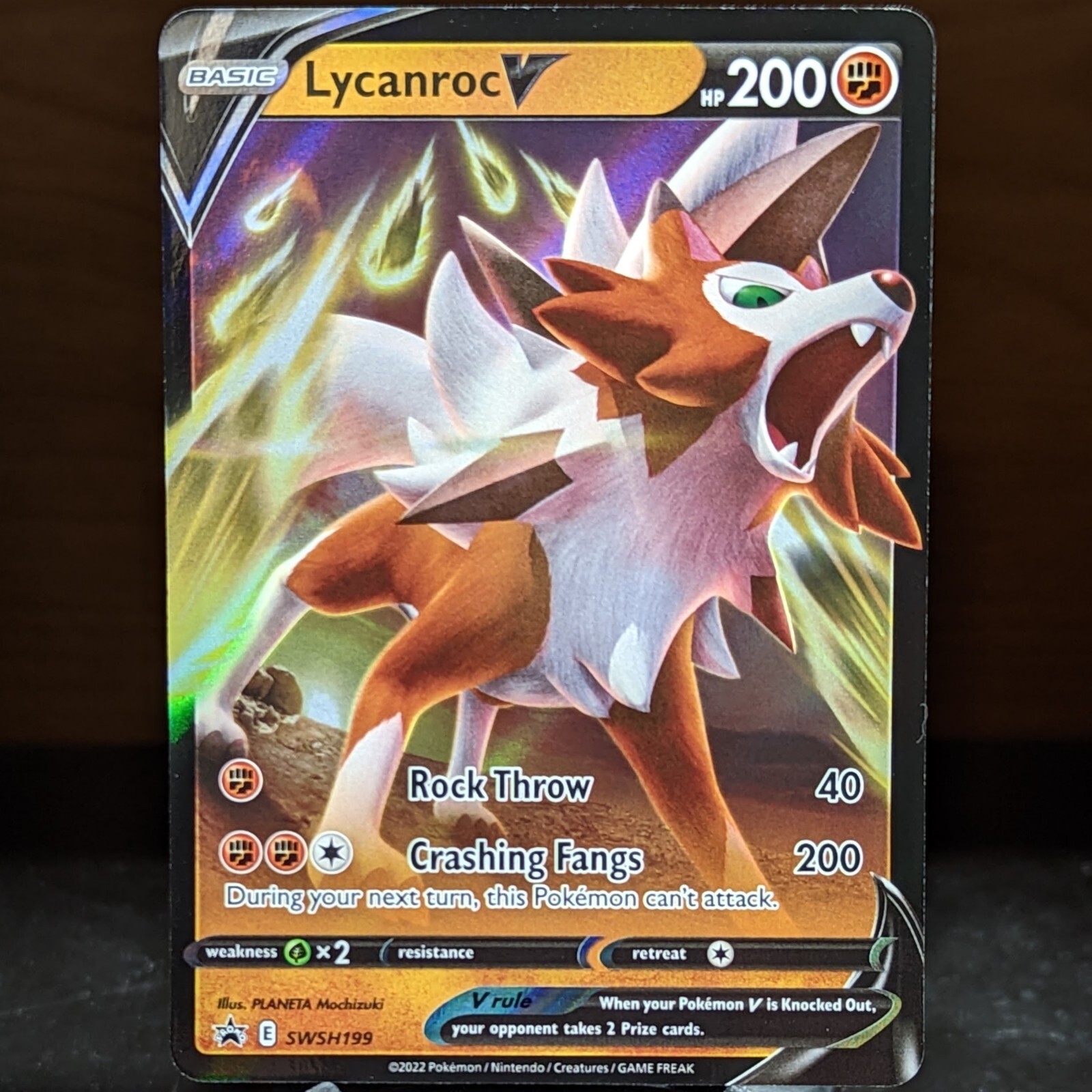 Lycanroc V SWSH199 NM Black Star Promo Holo Foil Pokemon Card 199 ...
