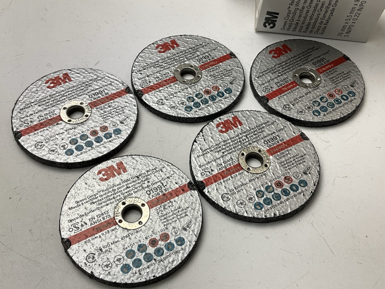 3M Company Green Corps Reinforced Weld Grinding Wheel 01991 3in X 3 ...