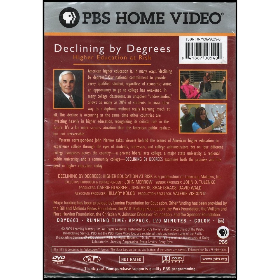 Declining by Degrees: Higher Education at Risk (DVD) 841887005401| eBay