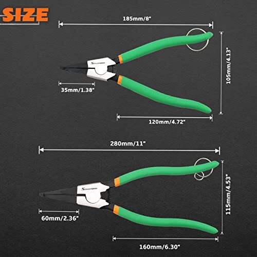 2 Pcs Special Angle Tip Lock Ring Pliers Set Retaining Rings Pliers For ...