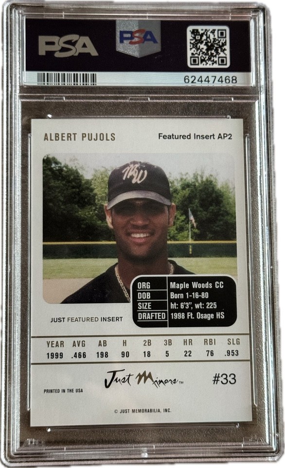 2004 Just Featured Rookie Albert Pujols #AP2 PSA 9 Pujols Preview Card ...