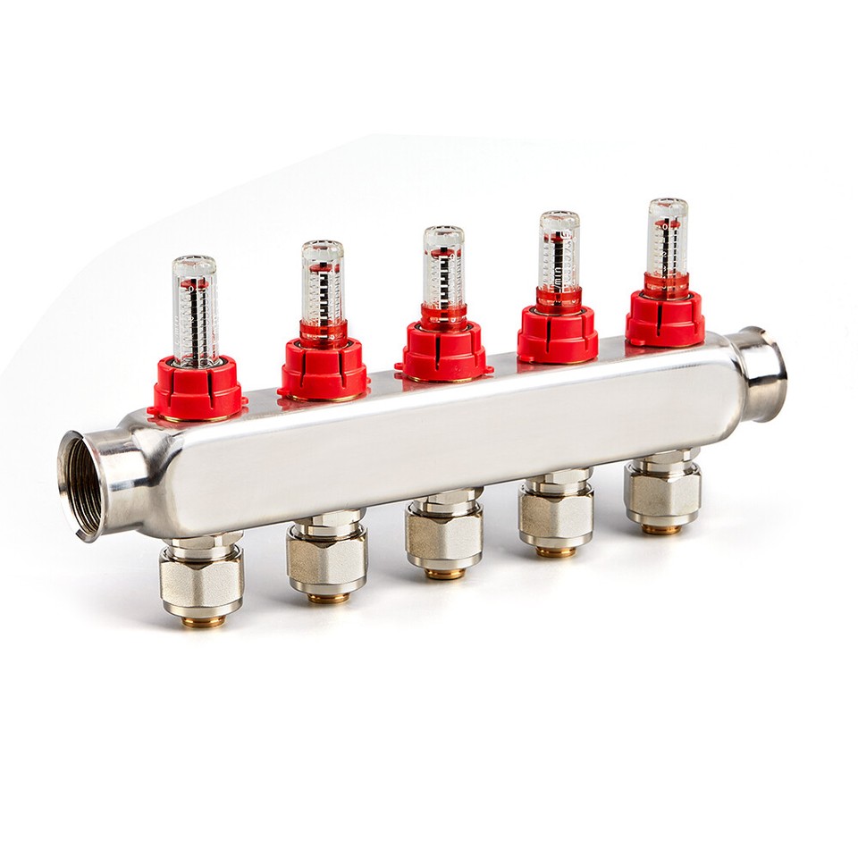 Radiant Heat Manifold 1/2 PEX Stainless Steel Radiant Floor Heating ...