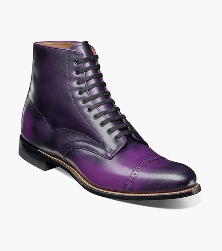 Stacy Adams Madison Cap Toe Lace Up Boot Tone On Tone Purple 00110-542 ...