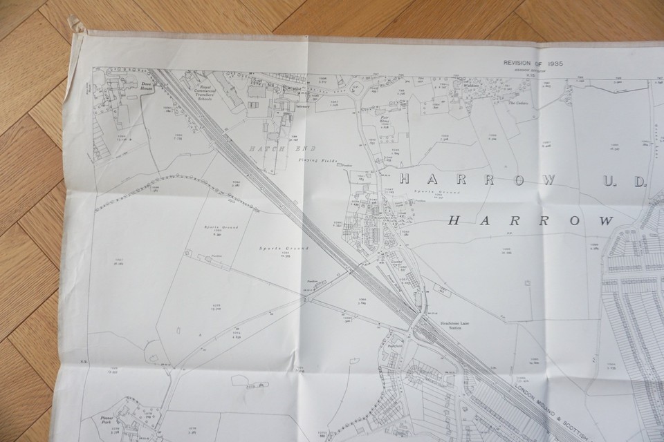 1935 Harrow Weald Middlesex LMS Railway OS Railway Map | eBay UK
