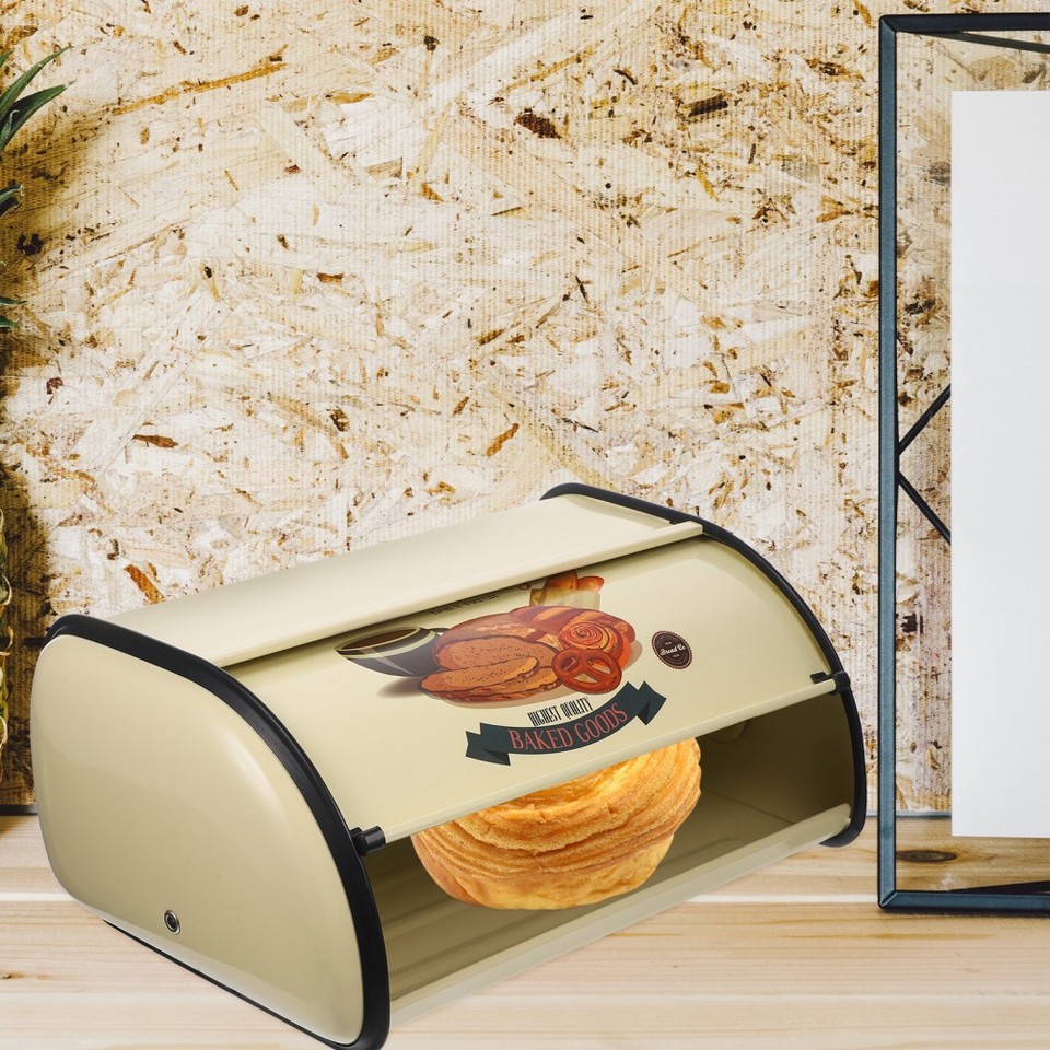 French Style Retro Bread Box Iron Art Snack Storage Case Kitchen ...