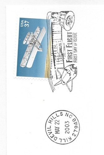 USA FDC The First Flight Post Marked May 22, 2003 Wright Brothers (32 ...