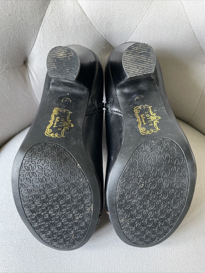 LOTUS Hallmark Mulya Black Leather Ankle Shoe Boots Size 4 (Small ...
