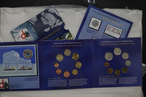 GERMANY EURO COIN SET + DEUTSCHE MARKS + STAMPS IN FOLDER B46#75 | eBay
