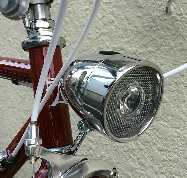 Classic Vintage Metal Bicycle light / Front + Rear / Silver Road City ...