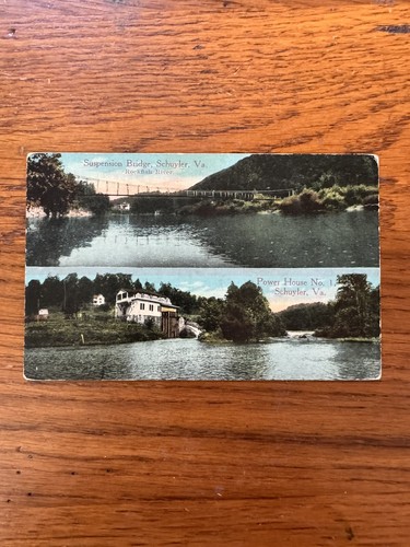 W.E. BURGESS - Suspension Bridge & Power House SCHUYLER VIRGINIA Rare ...
