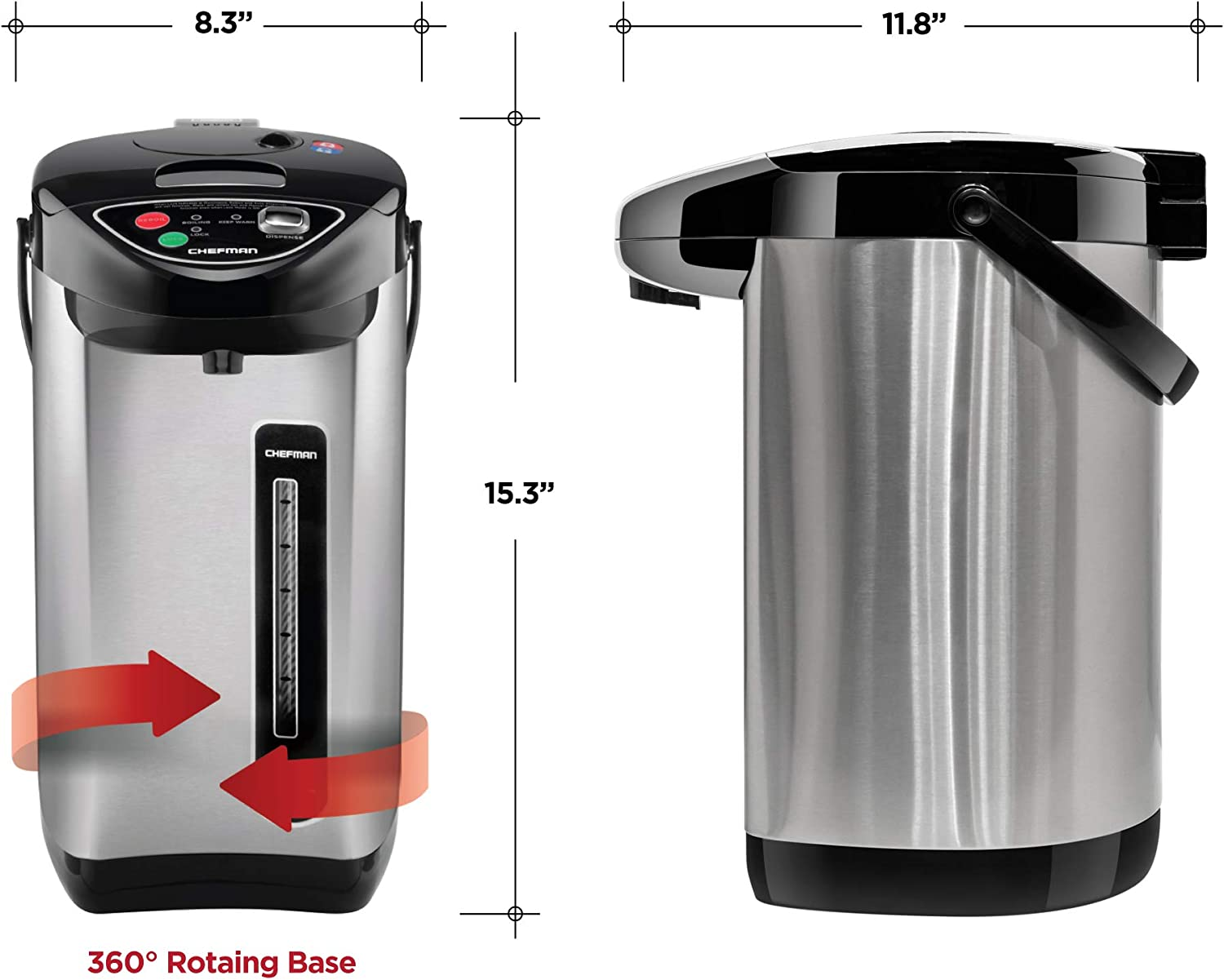 Electric Hot Water Pot Urn W/Auto & Manual Dispense Buttons, Safety ...