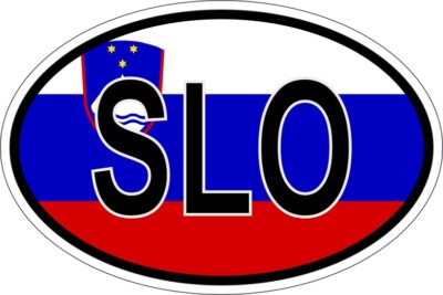 Sticker oval flag vinyl country code SLO slovenia | eBay