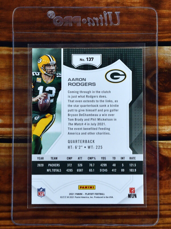 2021 Panini Playoff Aaron Rodgers Green Bay Packers Football Card. NFL ...