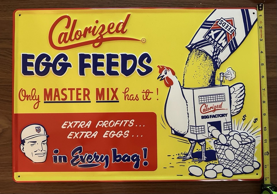 Master Mix Vintage Feed Sign Advertising Metal New 14x20 | eBay