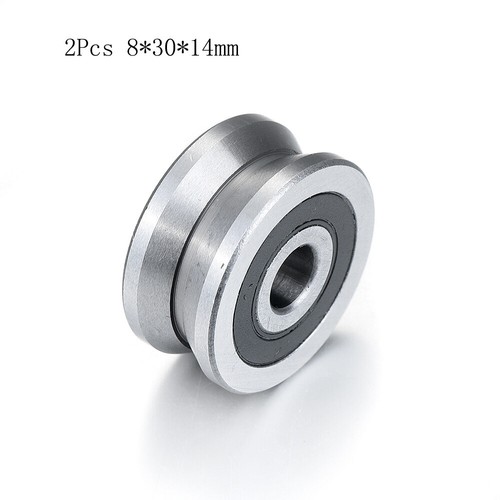 2x V Groove Guide Wheel Sheild Ball Bearing Pulley 8mm*30mm*14mm | eBay ...