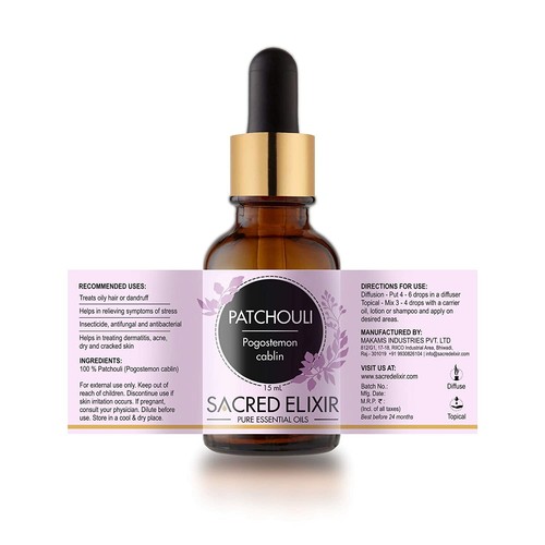 Sacred Elixir Indonesian Patchouli Essential Oil, 15ml Undiluted Pure ...