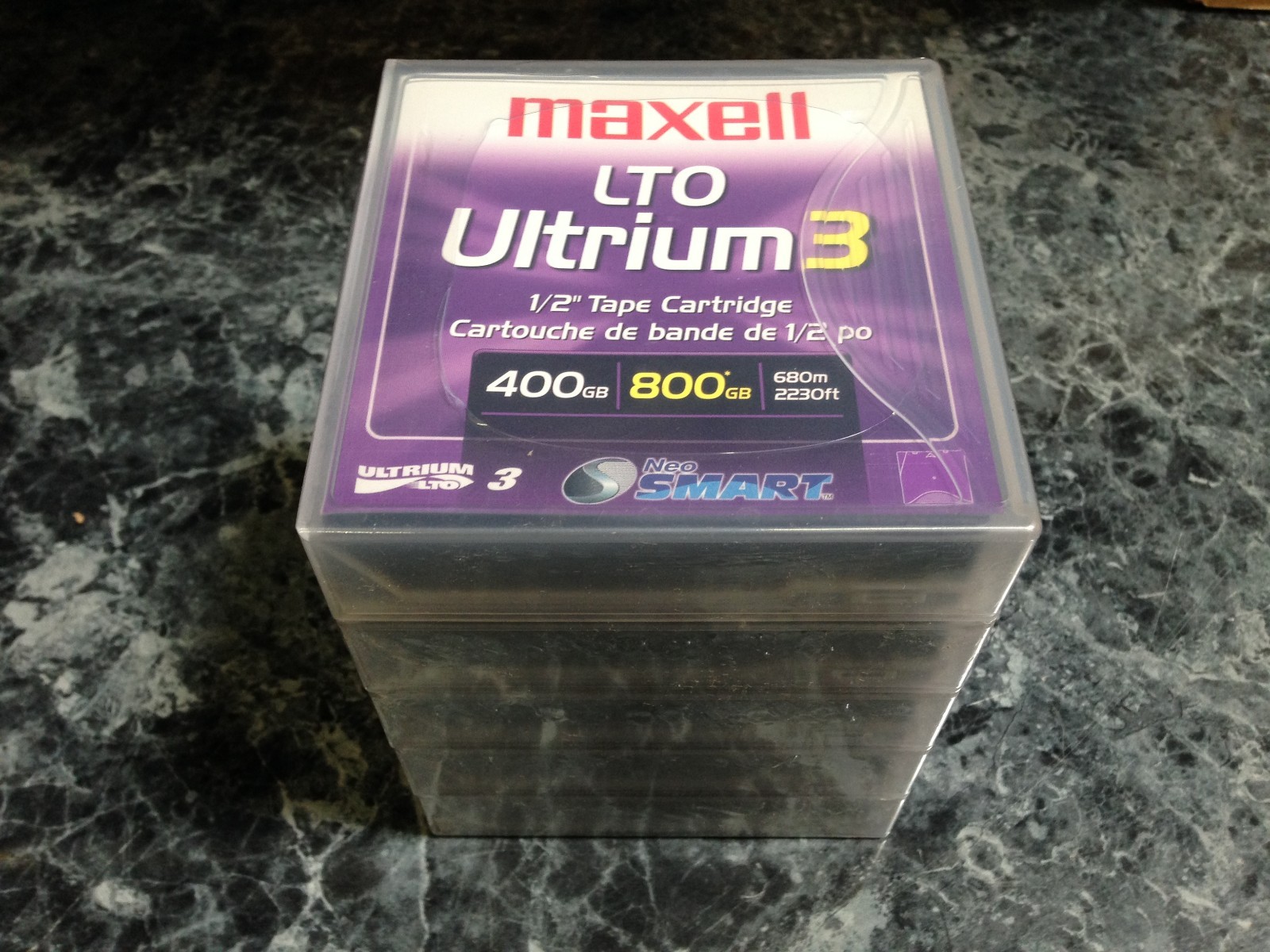 LOT OF 5 Maxell Ultrium LTO 3 Data Cartridge 400/800GB 1/2" 2521562456 ...