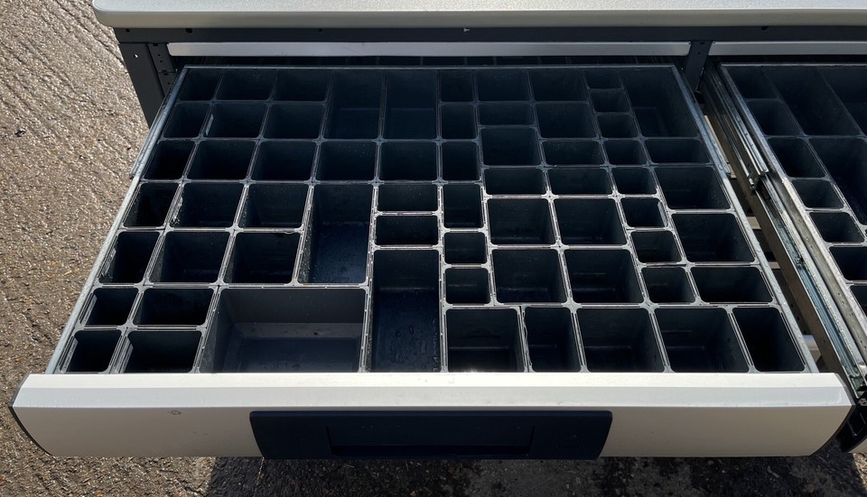 VAN RACKING SHELVING XL DRAWERS DRAWS WORKTOP WORKSHOP BINS BOTT ...