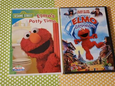 SESAME STREET - LOT OF 2 DVDs - ELMO'S POTTY TIME & ELMOM IN GROUCHLAND ...