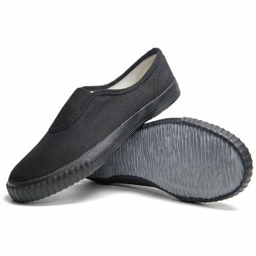 BRAND NEW BOYS GIRLS UNISEX BLACK SCHOOL PE PUMPS PLIMSOLES PLIMSOLES ...