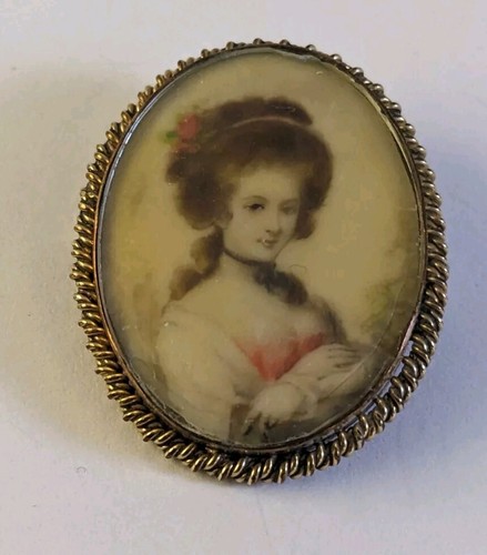 Vtg Antique Hand Painted Portrait Lady Brooch Made In Italy | eBay