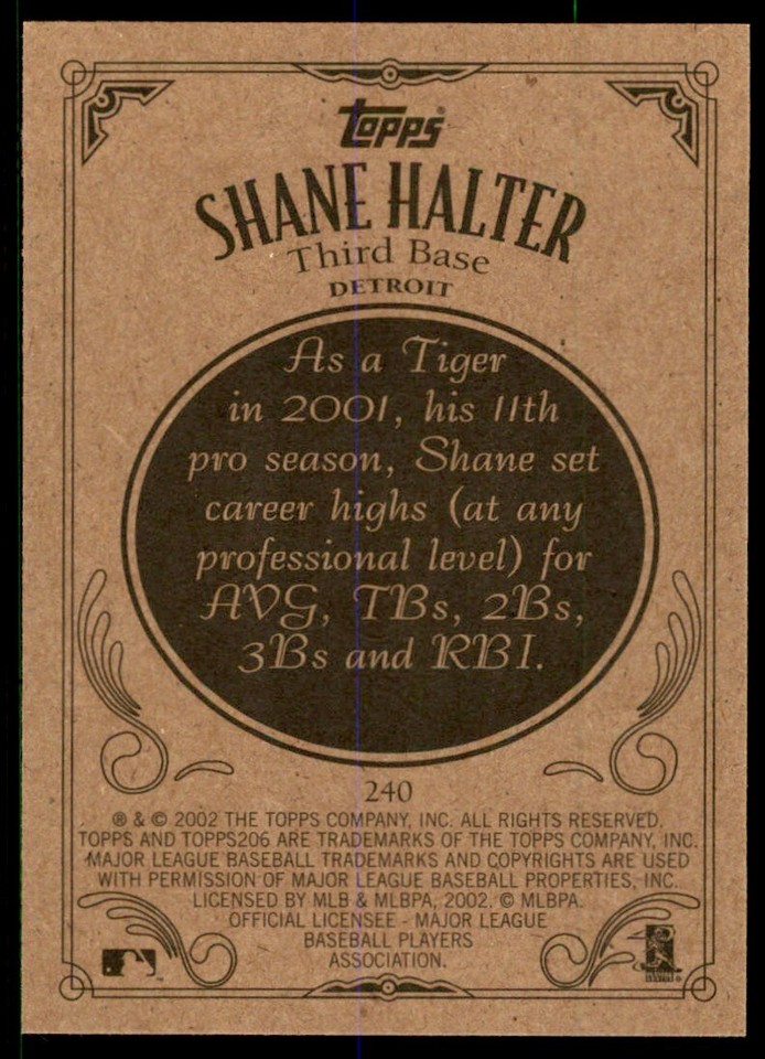 2002 Mint * Topps 206 _ Shane Halter Detroit Tigers #240 | eBay