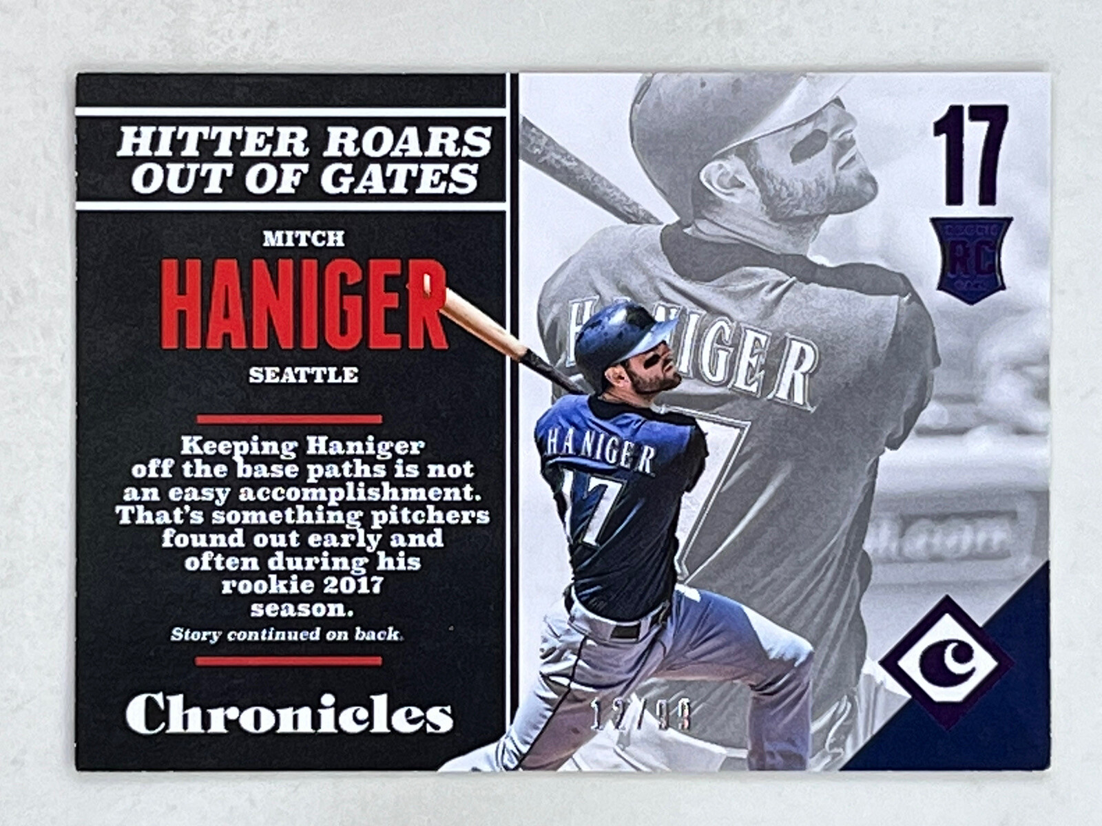 Mitch Haniger 2017 Panini Chronicles Rookies Purple RC /99 #114 MLB Seattle Card | eBay