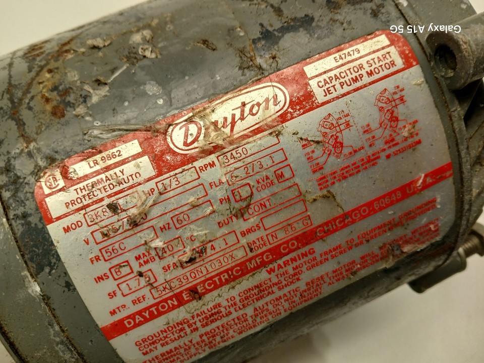 Dayton Capacitor-Start Jet Pump Motor HP1/3 | eBay