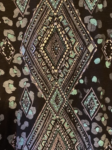 Signature studio Black Aqua Ruffle Hem Top 2X Cap Sleeves Flirty And ...