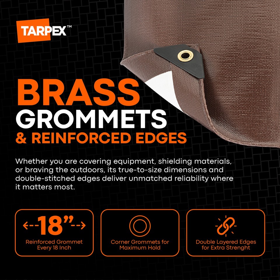 TARPEX - 20 Mil Brown White Ultra Heavy Duty Poly Tarp 10' x 20' | eBay UK